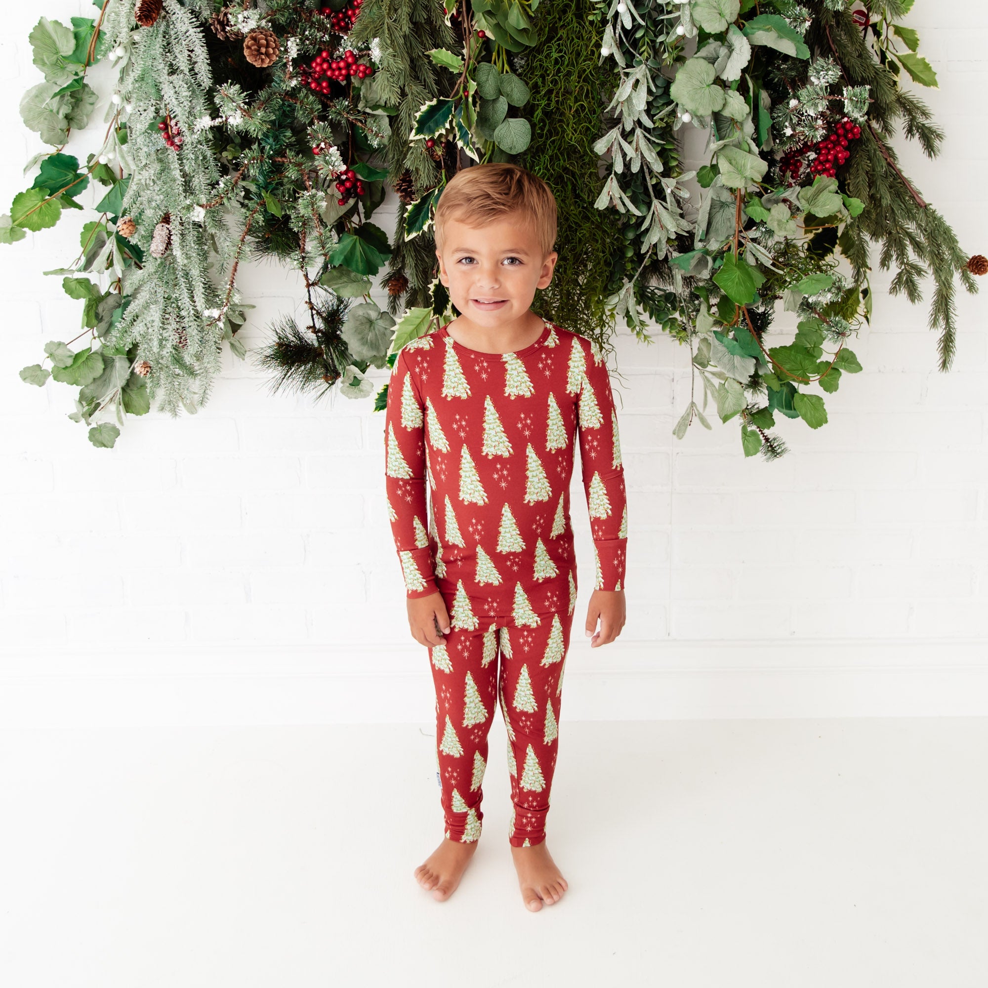 All Spruced Up - Red Bamboo Baby Pajama Sets for kids – Dreamiere