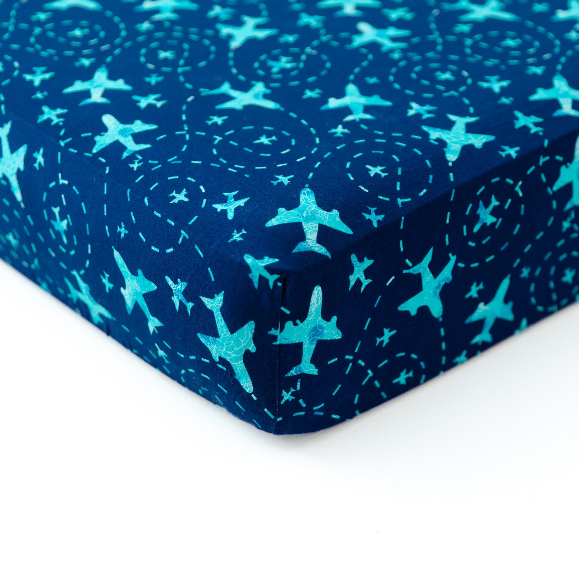 Airplane Mode Bamboo Crib Sheet | Dreamiere