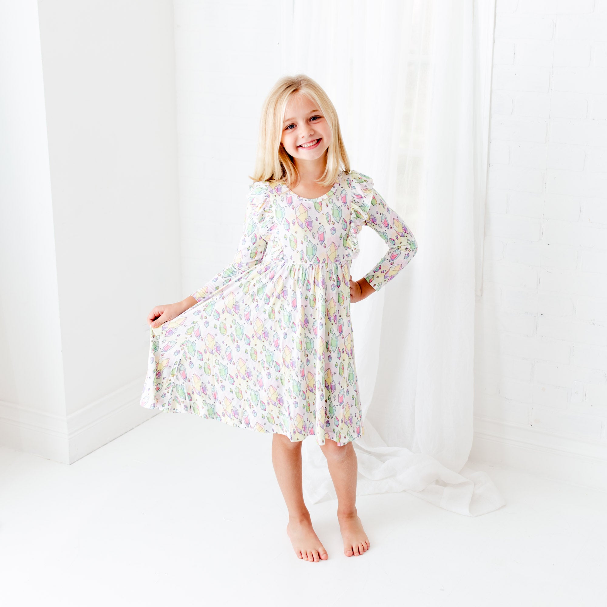 Bamboo Twirler Dress For Girls Long Sleeve | Dreamiere