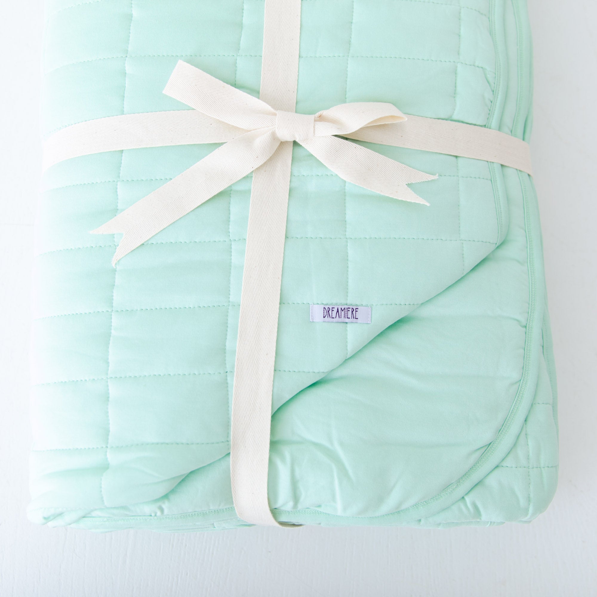 Frosted Mint Quilted Bamboo Blanket | Dreamiere