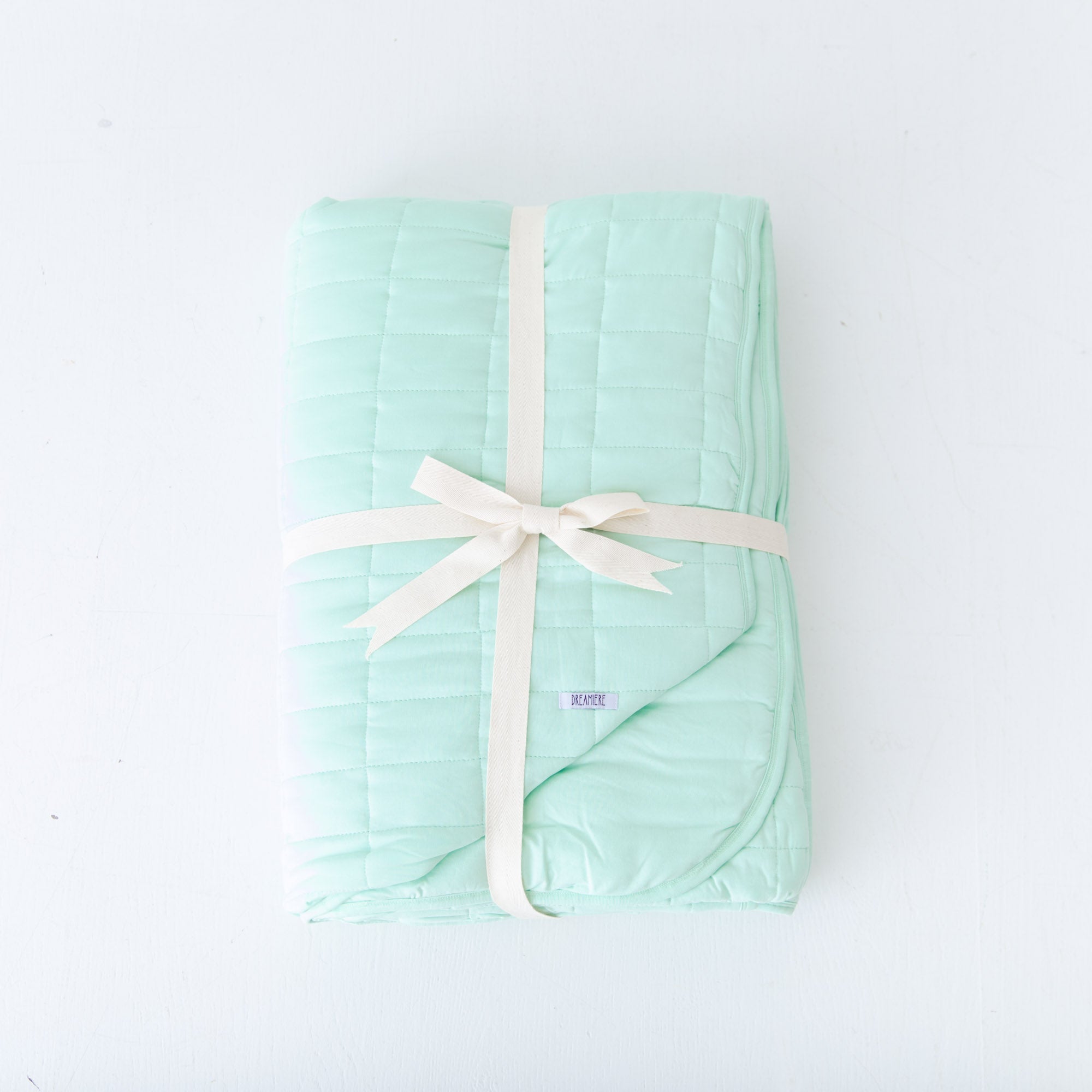 Frosted Mint Quilted Bamboo Blanket | Dreamiere